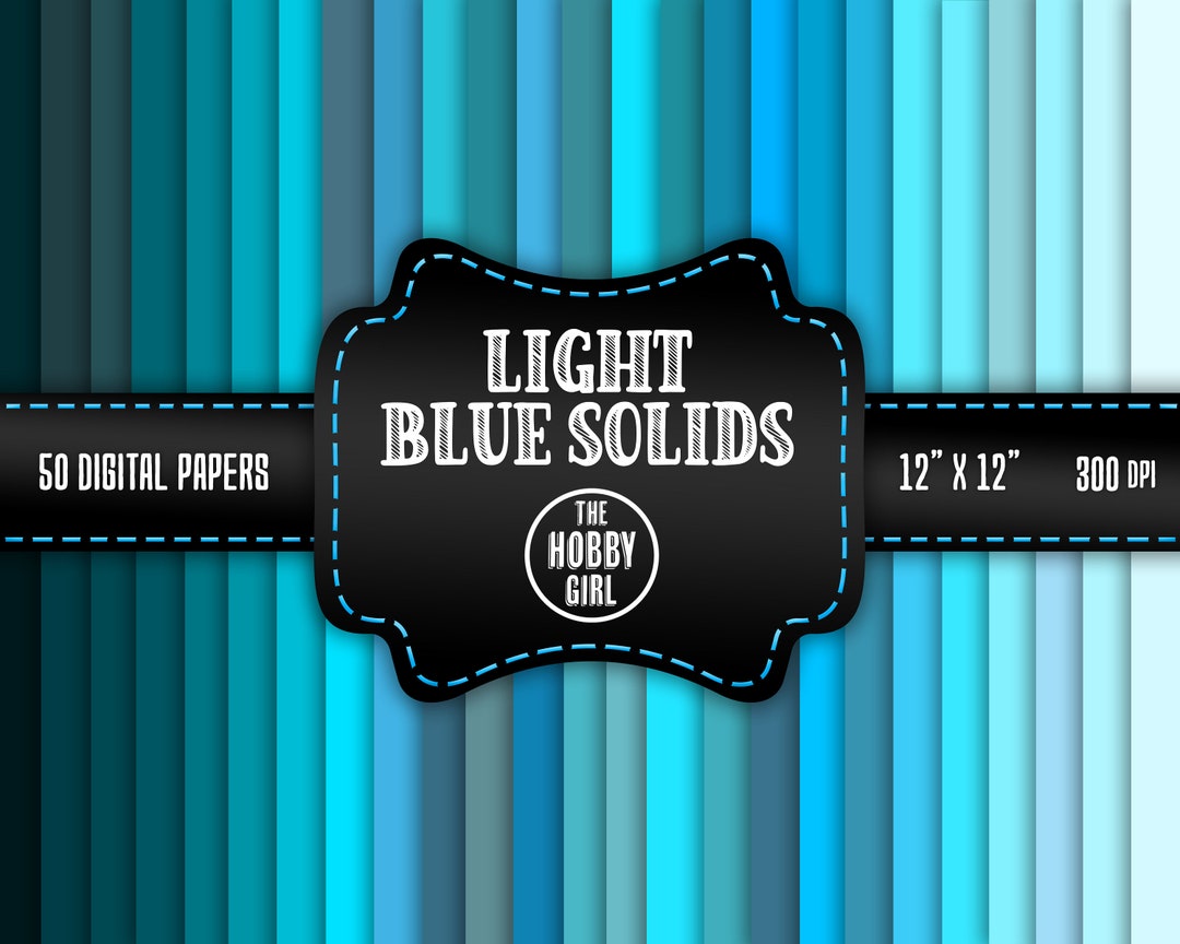 50 Unique Light Blue Solids Digital Scrapbooking Paper Huge Instant ...