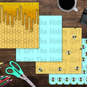 Bumble Bee Digital Scrapbooking Paper Printable Digital Download ...