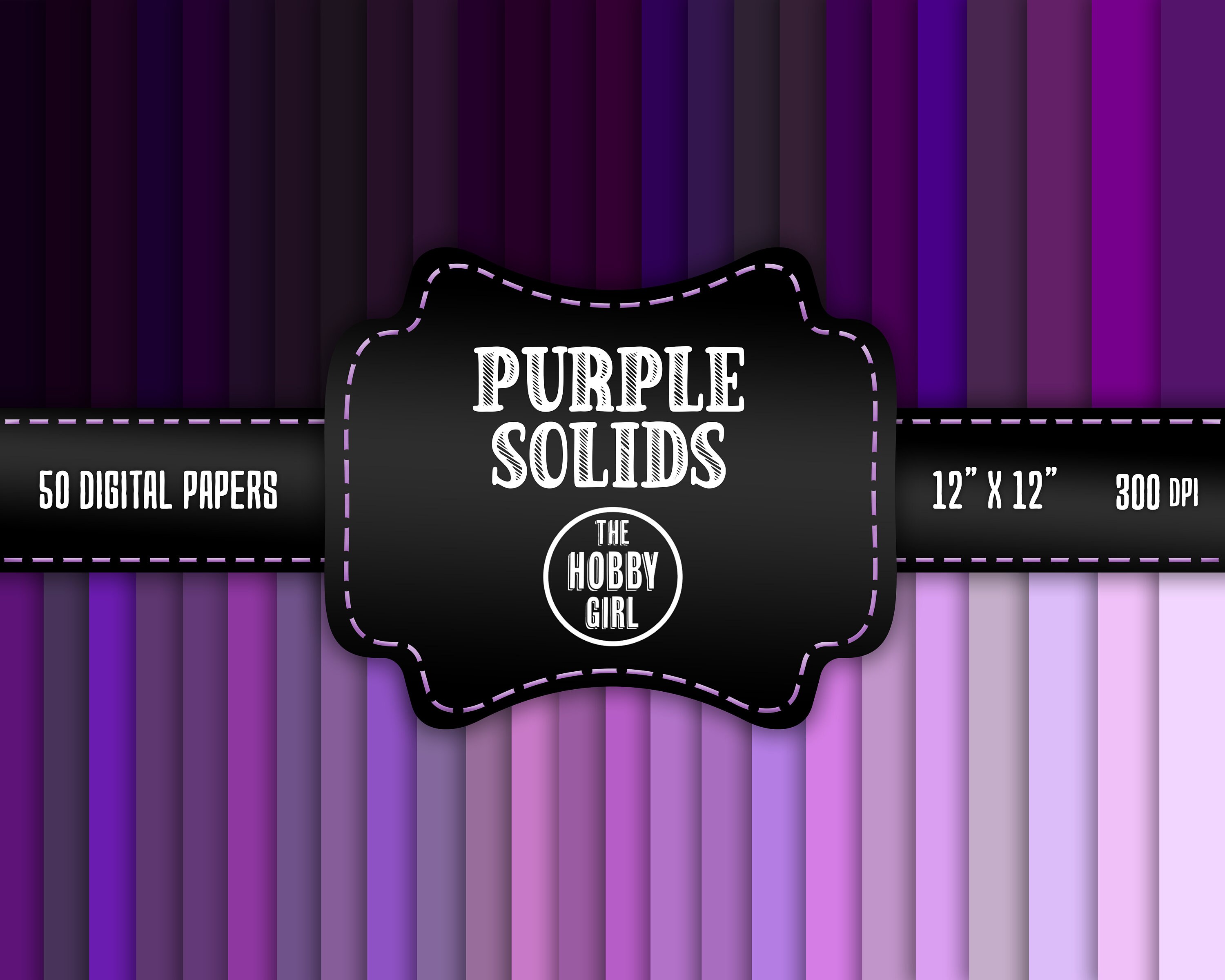 50 Unique Purple Solids Digital Scrapbooking Paper Huge Instant ...