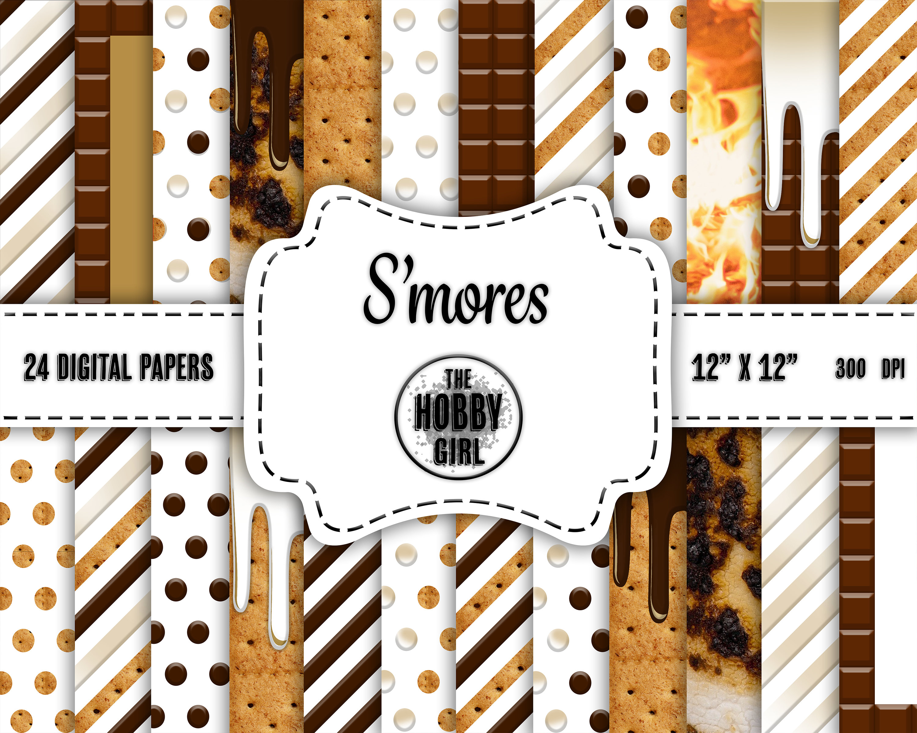 S'mores 24 Printable Digital Scrapbooking Paper Camping - Etsy
