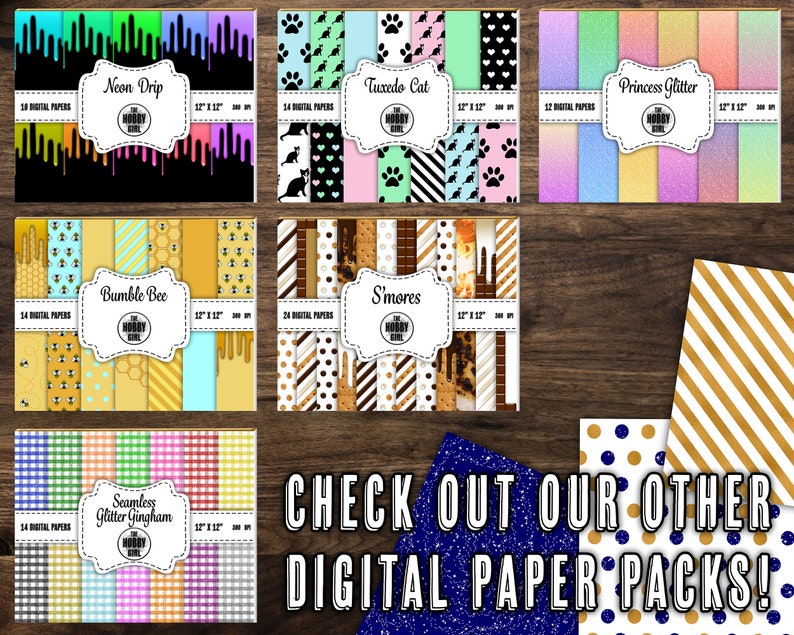 Blue and Gold Digital Scrapbooking Paper Printable Digital Download ...