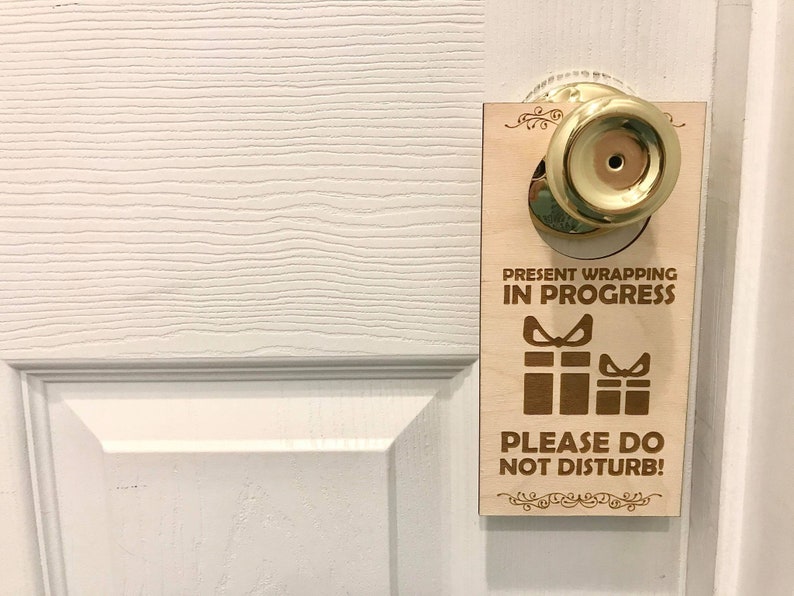 Christmas Do Not Disturb Door Hanger SVG File SET OF 2/ Glowforge Cut ...