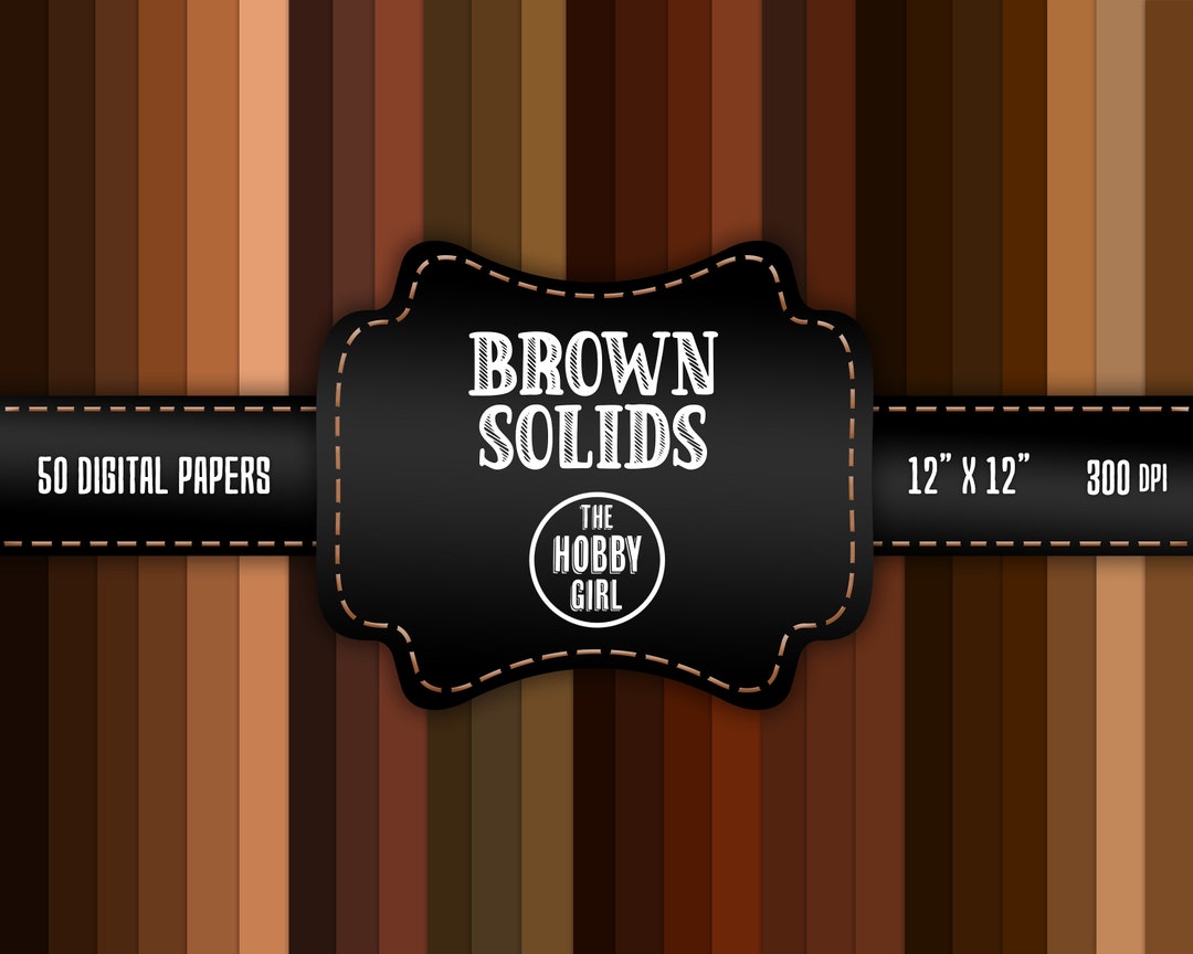 50 Unique Brown Solids Digital Scrapbooking Paper Huge Instant Download ...