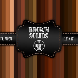 50 Unique Brown Solids Digital Scrapbooking Paper Huge Instant Download ...