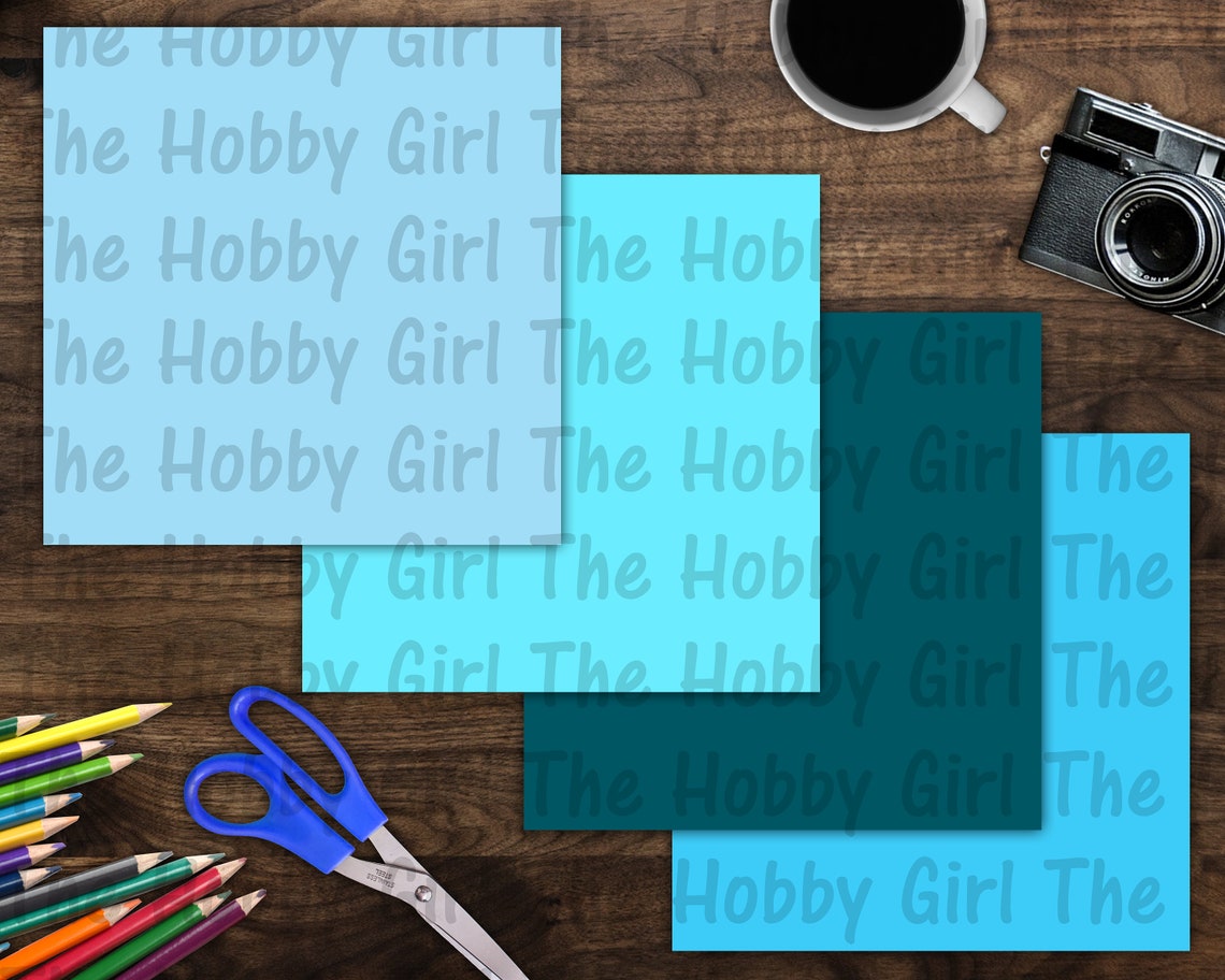 50 Unique Light Blue Solids Digital Scrapbooking Paper Huge Instant ...