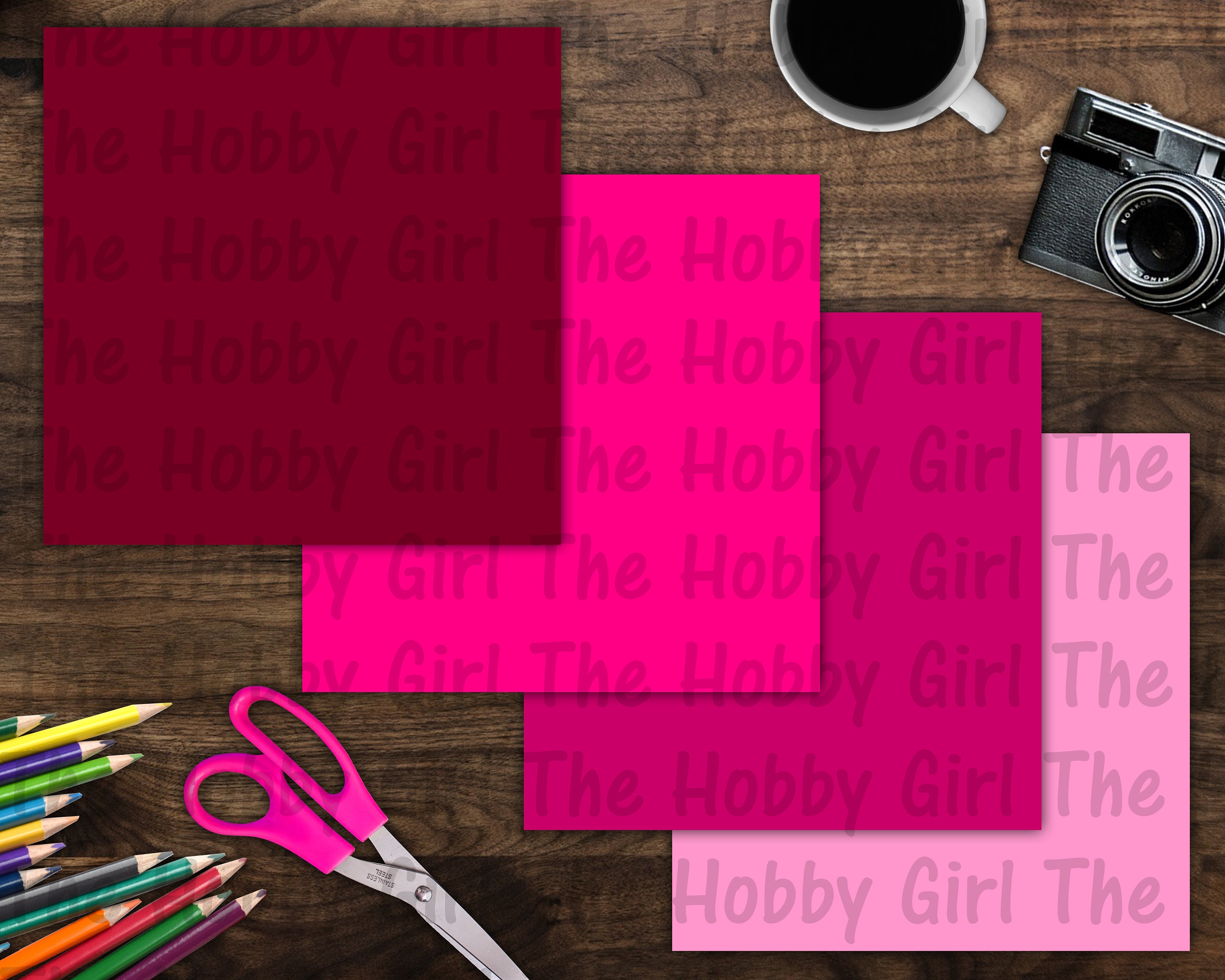 50 Unique Pink Solids Digital Scrapbooking Paper Huge Instant Download ...