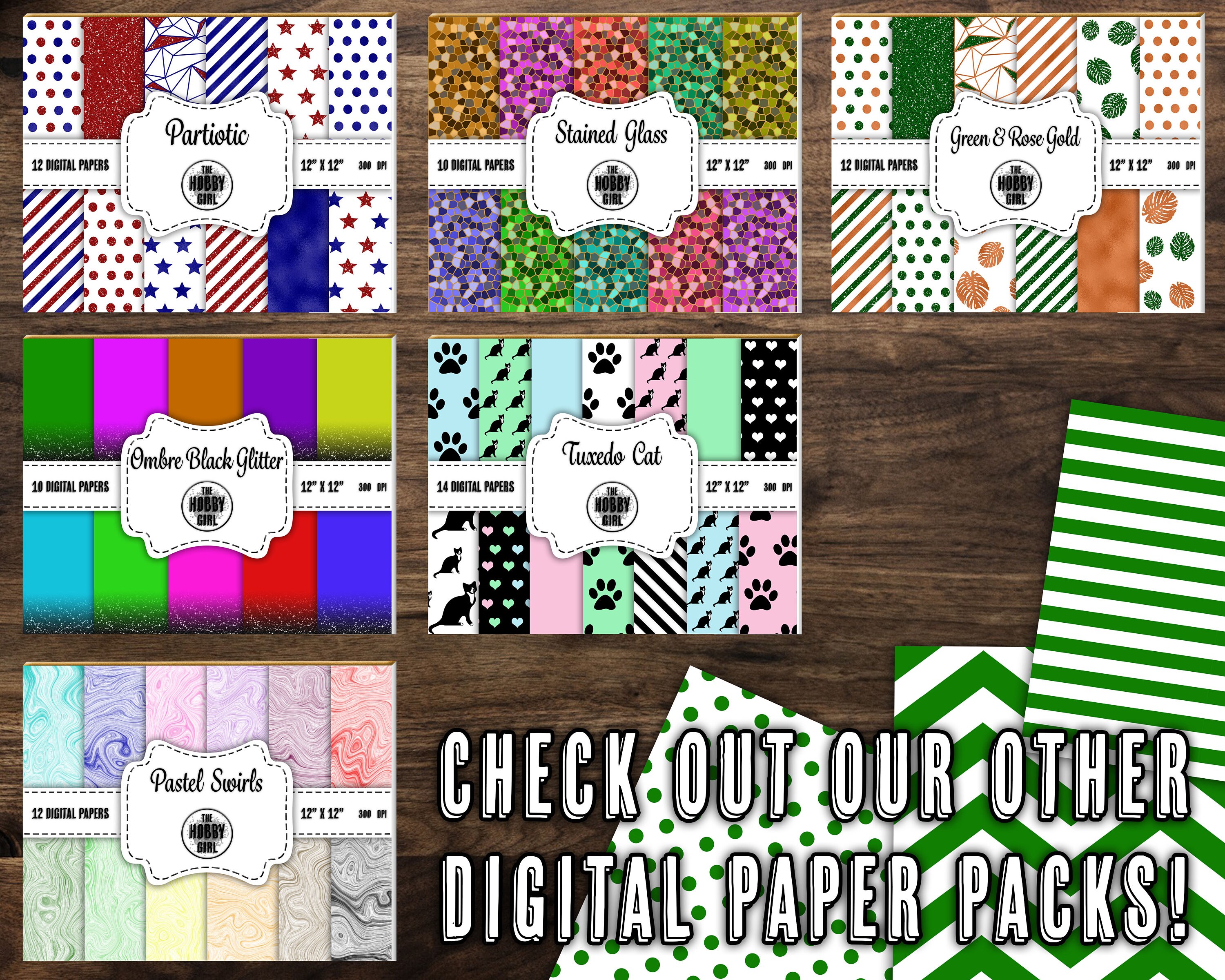 Seamless Green and White Basics Digital Paper Printable for ...