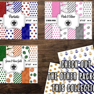 Blue and Gold Digital Scrapbooking Paper Printable Digital Download ...