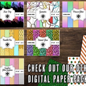 Green and Rose Gold Digital Scrapbooking Paper Printable Digital ...