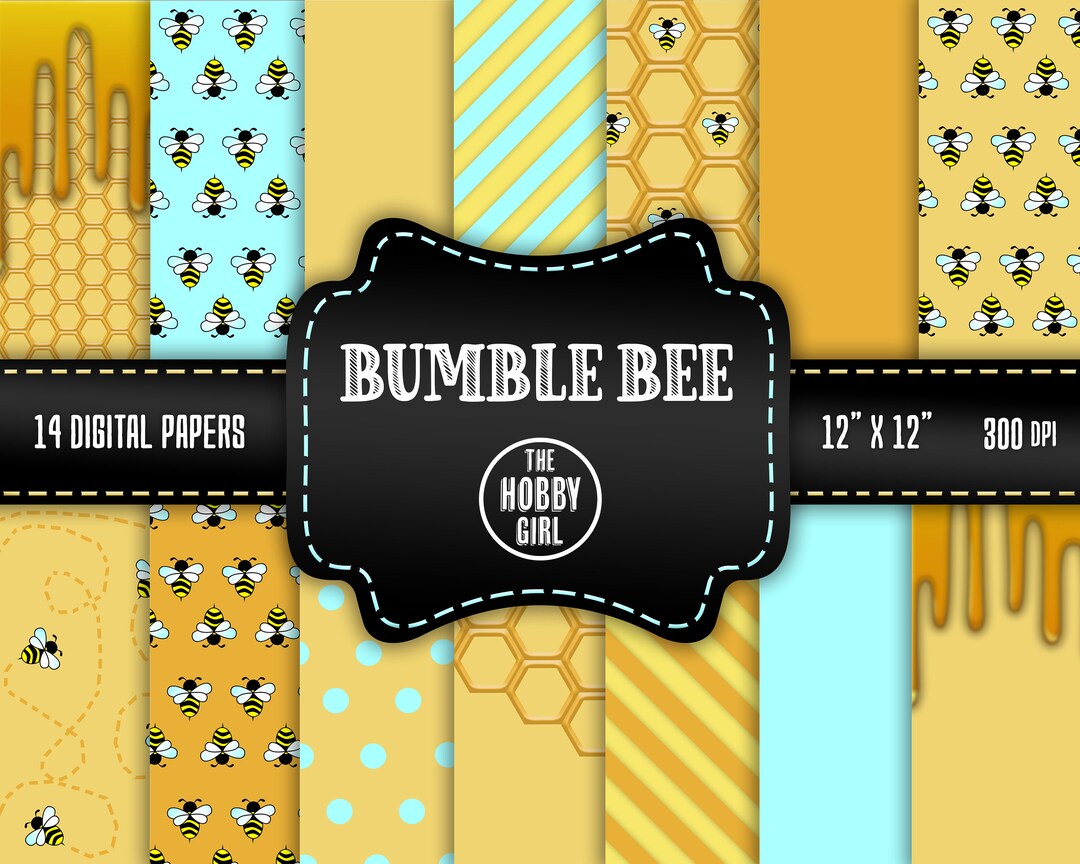 Bumble Bee Digital Scrapbooking Paper Printable Digital Download ...