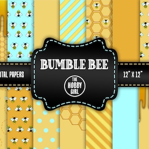 Bumble Bee Digital Scrapbooking Paper Printable Digital Download ...