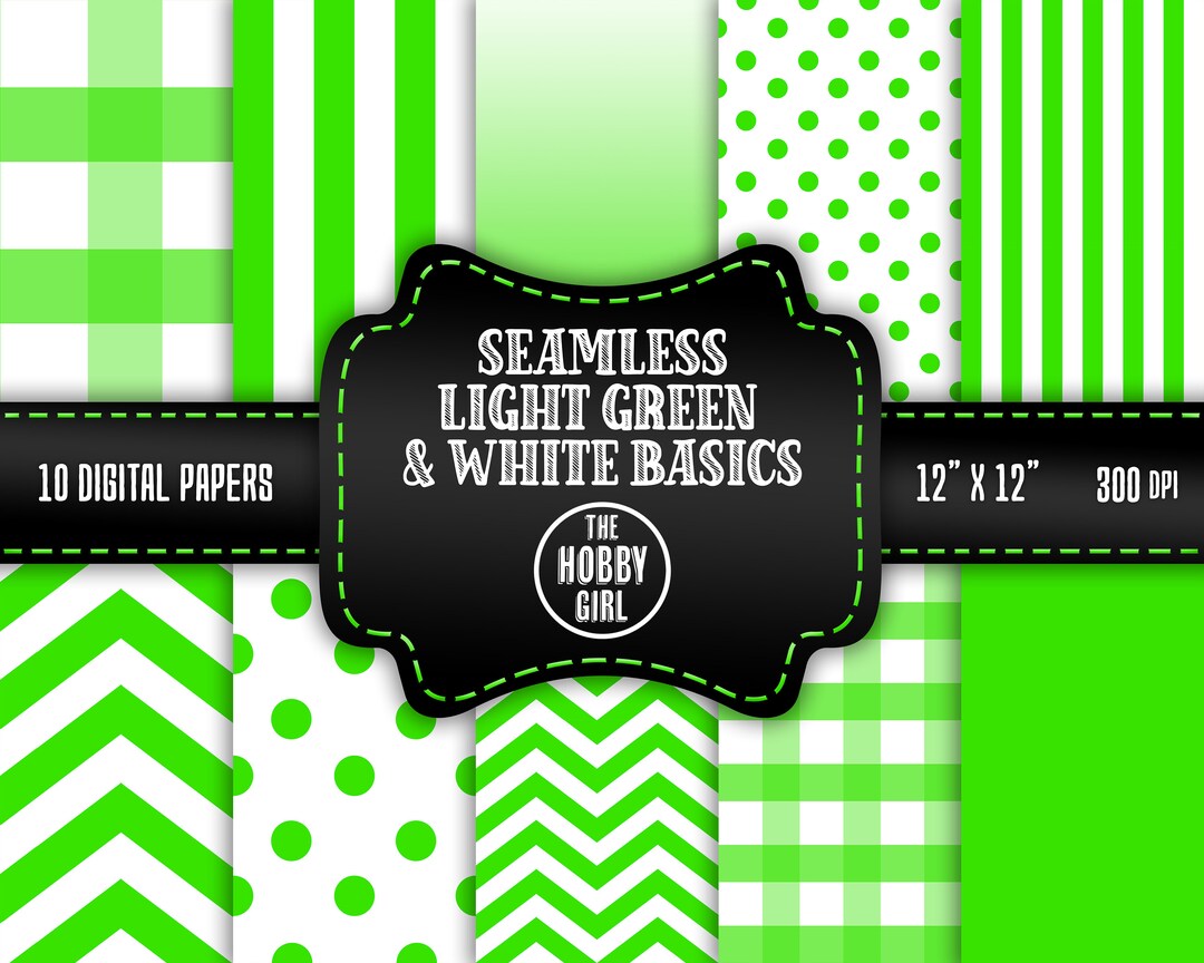 Seamless Light Green Basics Digital Paper Printable for Scrapbooking ...
