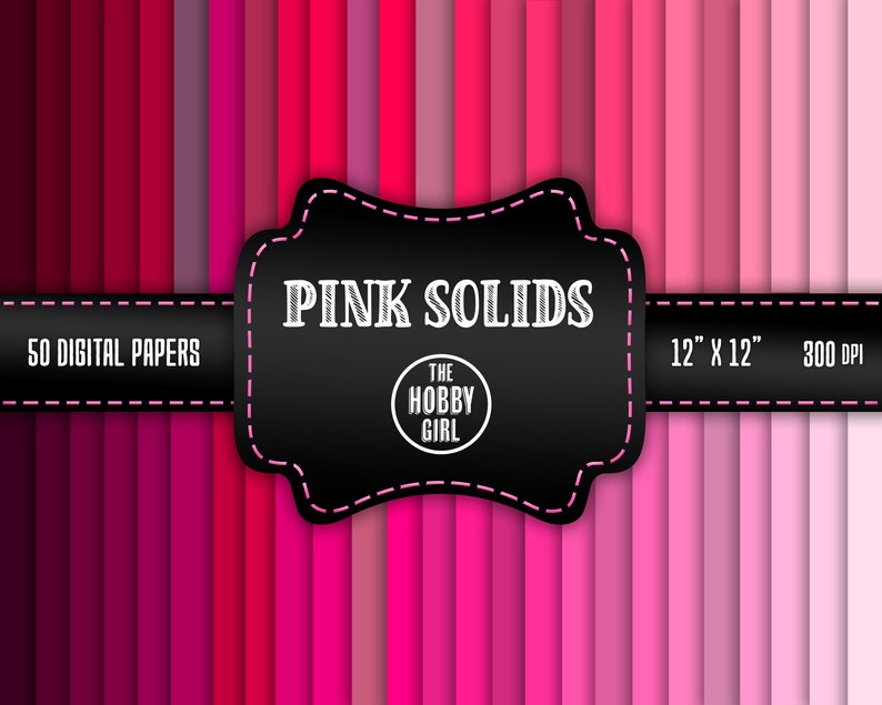 50 Unique Pink Solids Digital Scrapbooking Paper Huge Instant Download ...