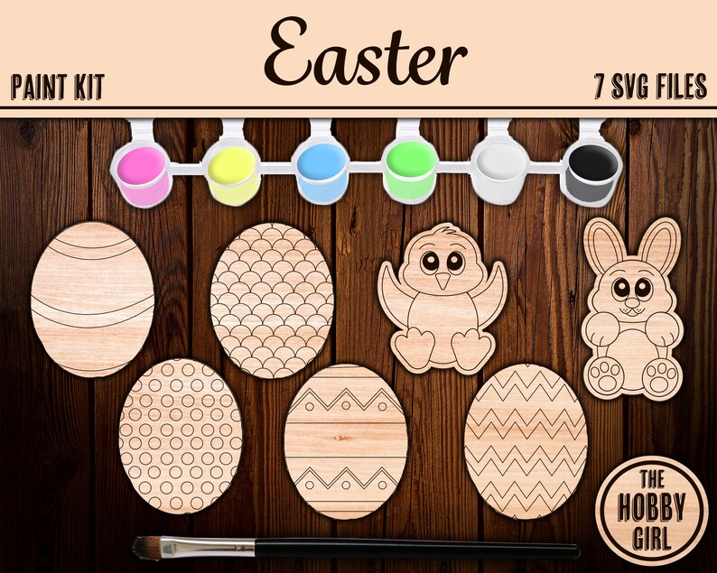 Easter Paint Kit SVG File SET OF 7/use Score for Fast Cut/ - Etsy