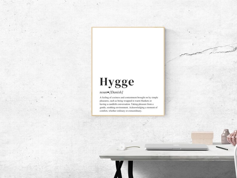Hygge Wall Art, Digital Download, Definition Word Print, Scandinavian ...