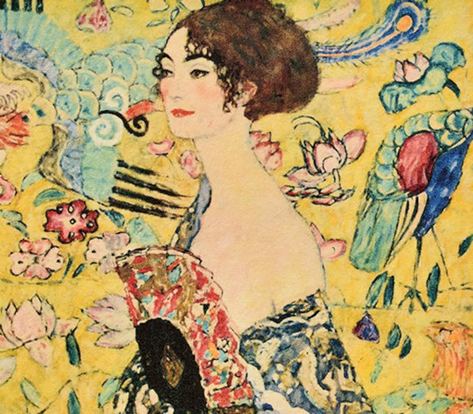Gustav Klimt, Lady With Fan, Lithograph, Limited Edition - Etsy