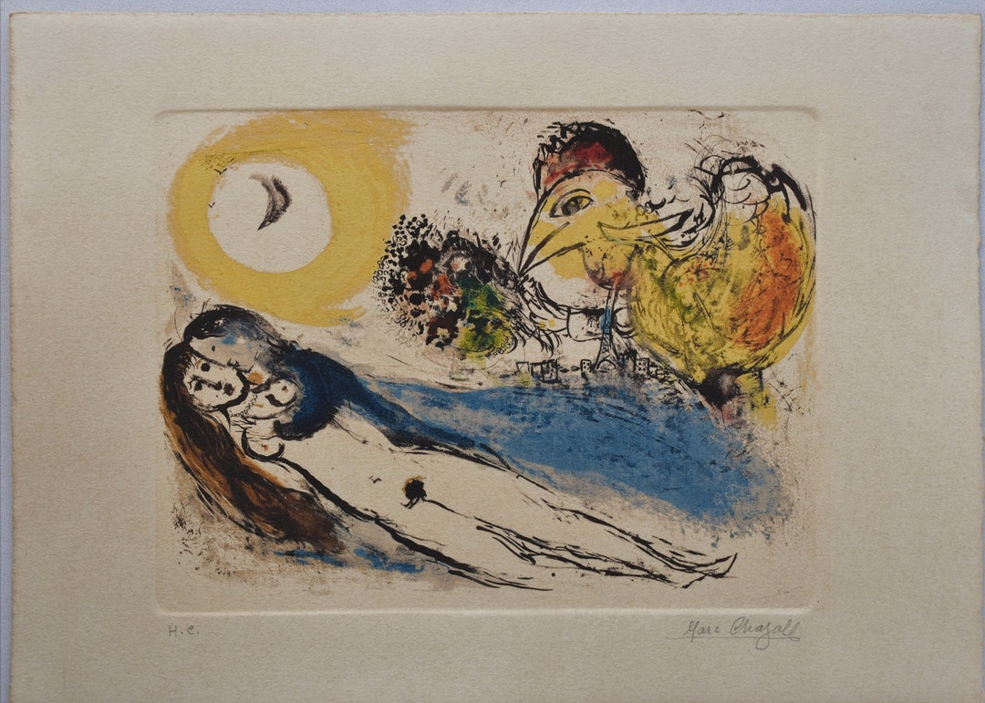 Marc Chagall Etching on Paper, Art , Engraving, Surrealism ...