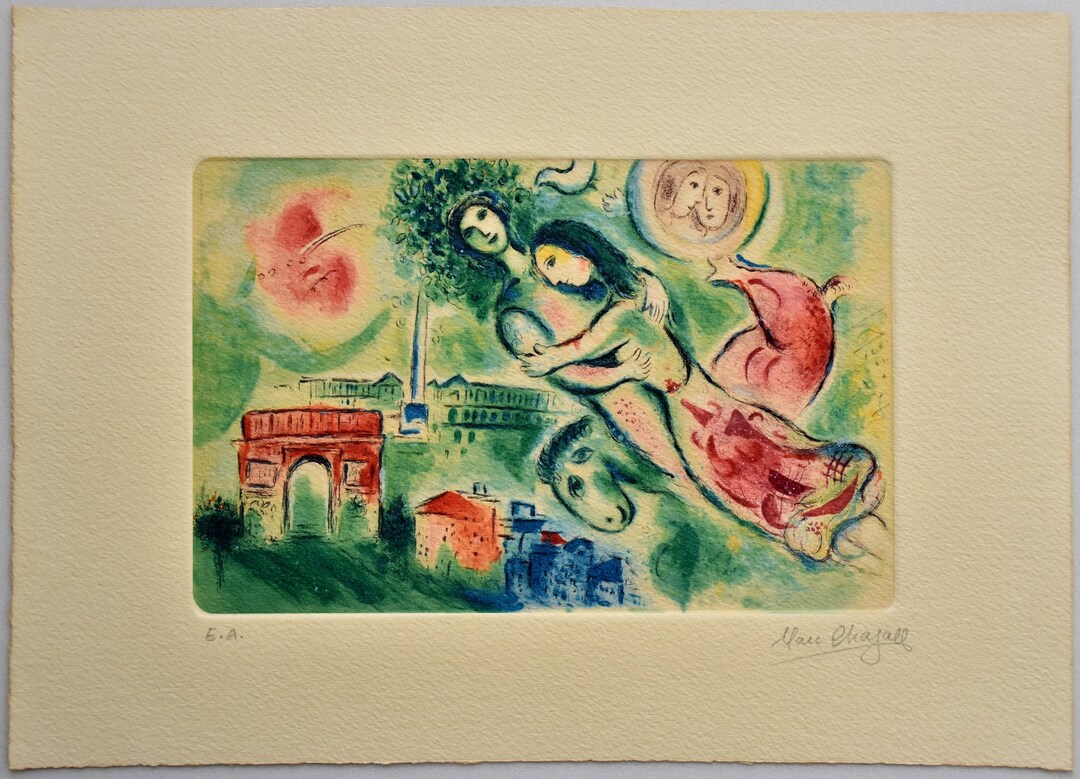 Marc Chagall Etching on Paper, Art Print, Engraving, Surrealism ...