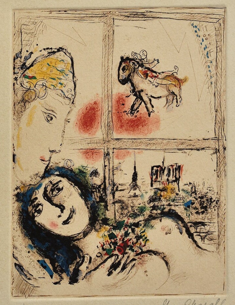 Marc Chagall Etching on Paper Art Print Engraving Limited - Etsy