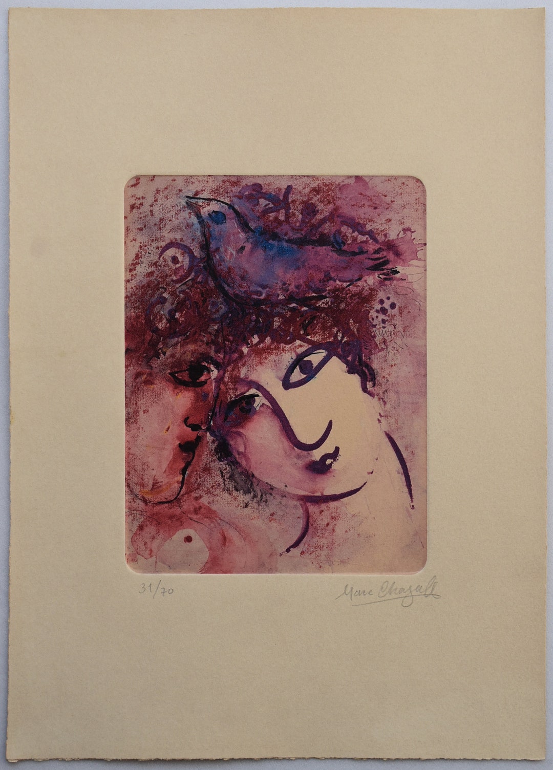 Marc Chagall Etching, Arches Paper, Modernist, Surrealism ...