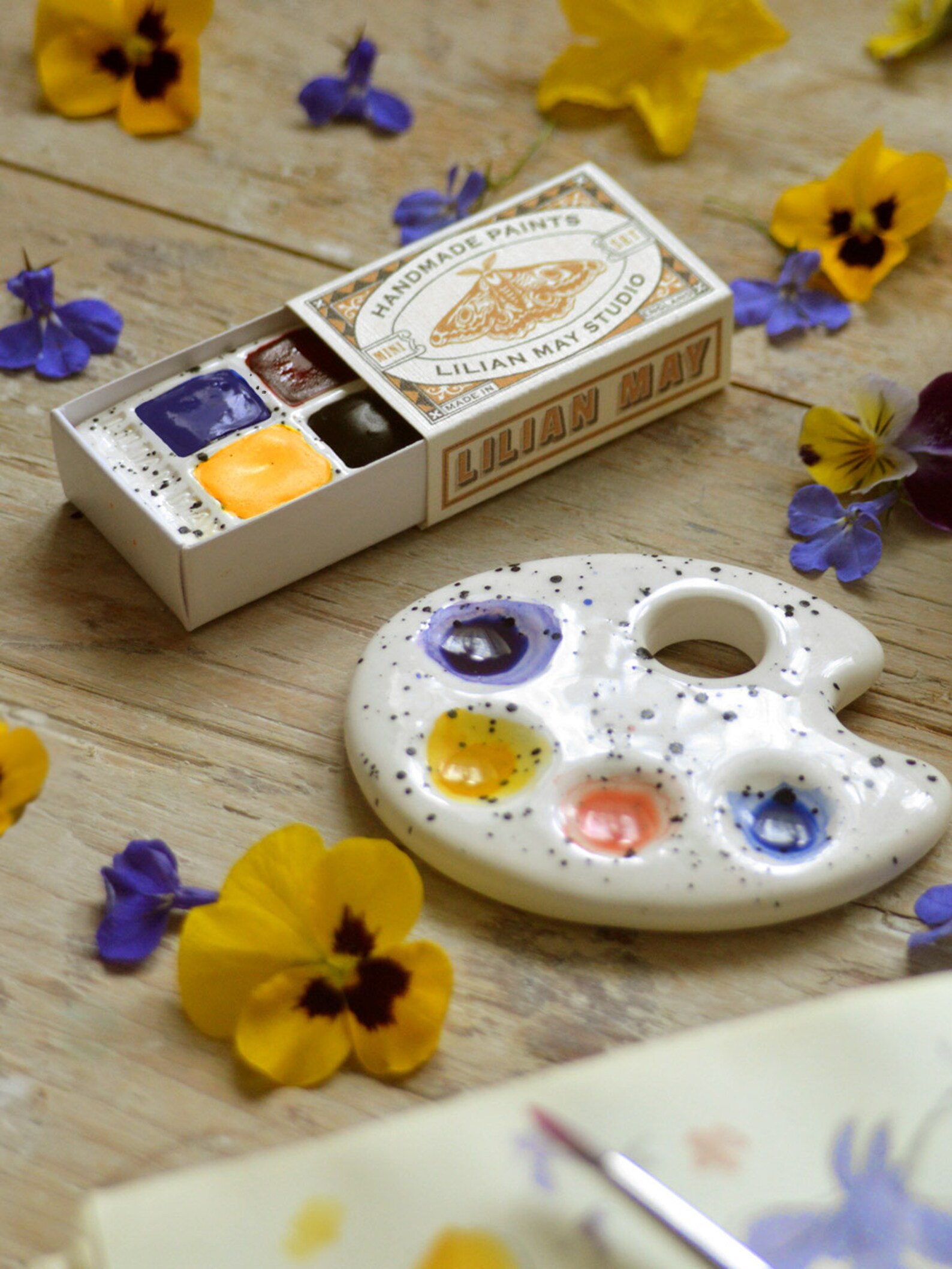 Handmade Watercolour Paint Set, Ceramic Matchbox Palette - Etsy