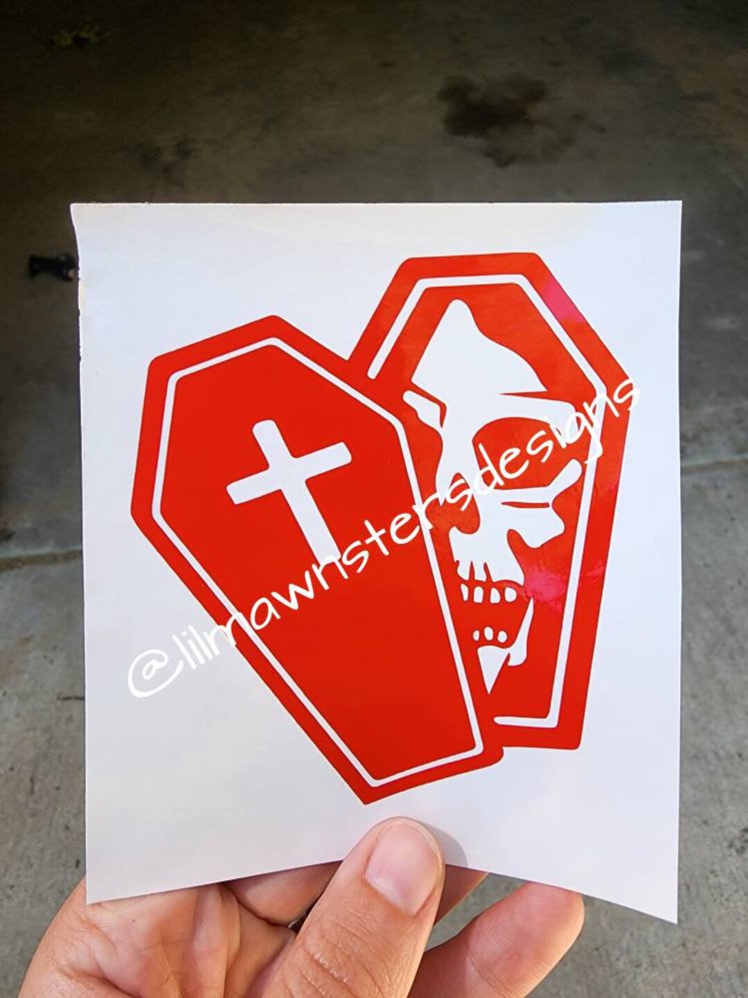 Coffin Skull Decal Sticker, Vinyl Decal Sticker, Goth Bumper Sticker - Etsy