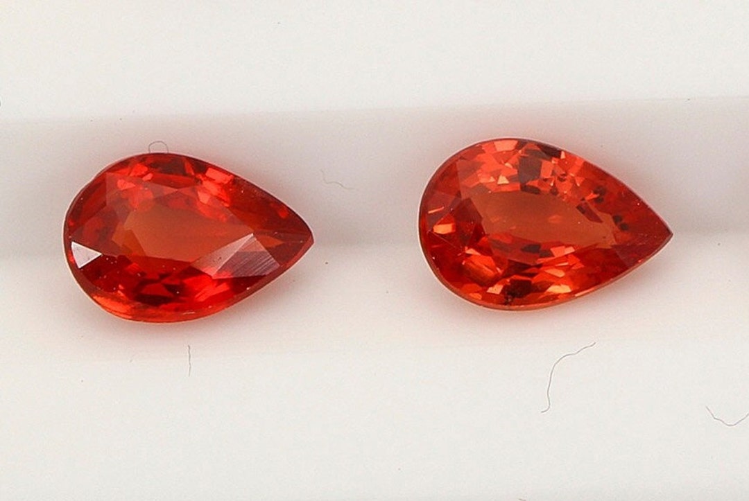 0.40cts Old Mine Red Sapphire 6x4mm Pear Raktamani Red Stone Natural ...