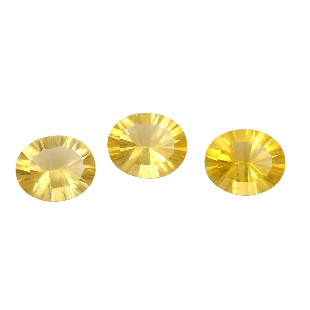 3.65cts Golden Fluorite Gemstone Oval 11x9mm Concave Cut - Etsy