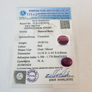 10.00cts Ruby Gemstone 13.50x11.00mm Oval Red Stone Natural Gemstone ...