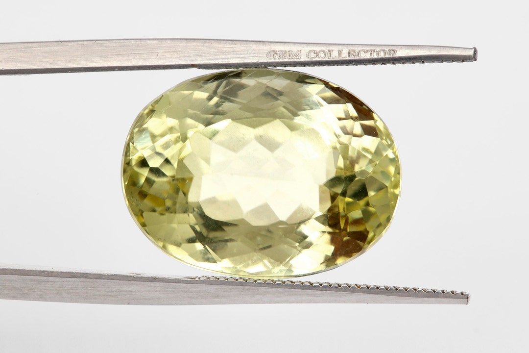 12.97ct Yellow Kunzite Gemstone Oval Yellow Stone Natural Gemstone ...