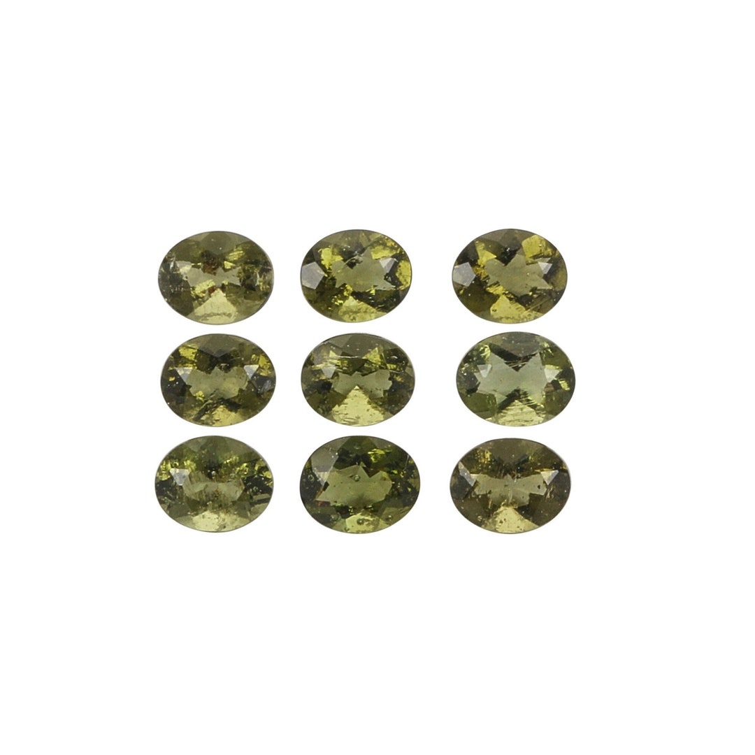 Moldavite Oval 5x4mm Brilliant Cut Green Loose Stone Natural Loose ...