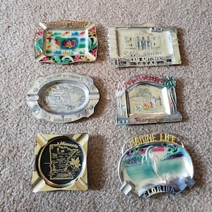 Vintage ashtrays Souvenir ashtrays State ashtrays Metal | Etsy