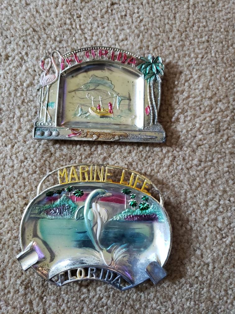 Vintage ashtrays Souvenir ashtrays State ashtrays Metal | Etsy