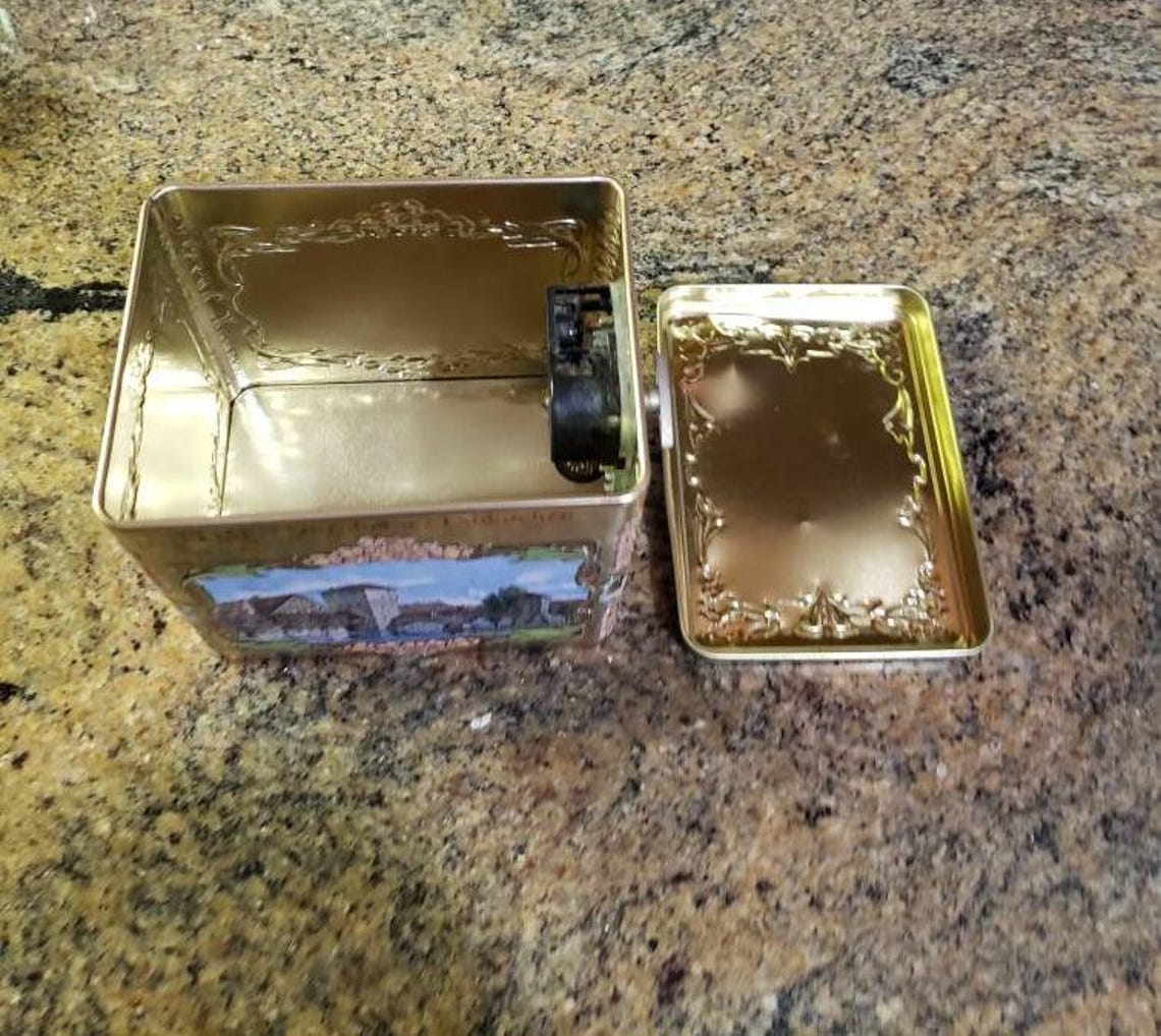 Vintage Music Tin, German Music Tin. Xmas Tin, Music Box, Unique Tin ...