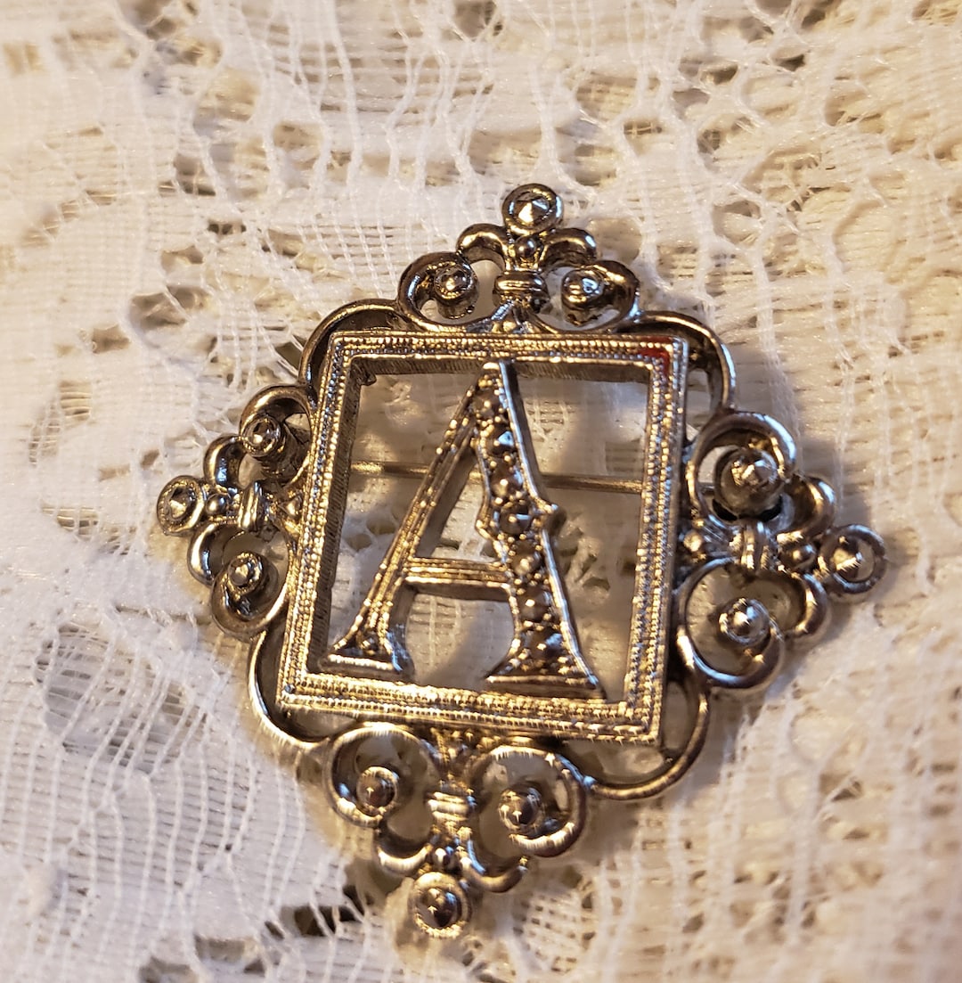Vintage Avon, Avon Pin, Initial Pin, Silverplated Pin. Marcasite Pin ...