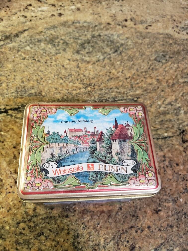 Vintage Music Tin, German Music Tin. Xmas Tin, Music Box, Unique Tin ...