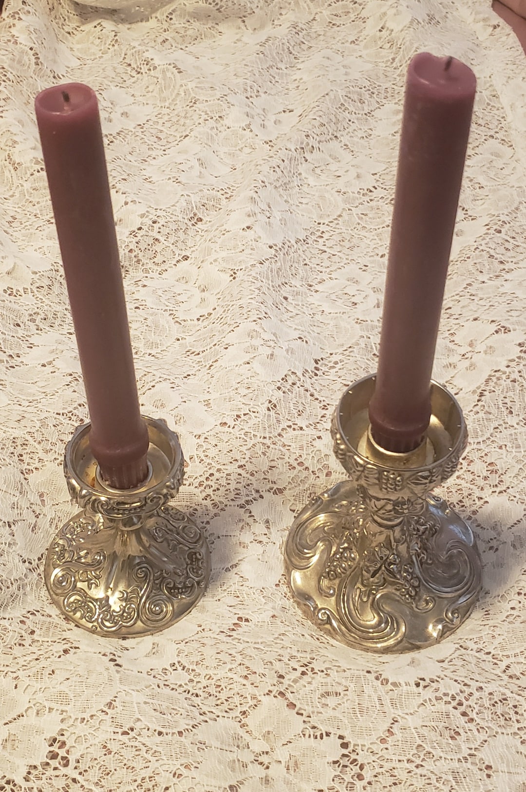 Vintage Godinger, Candlesticks, Siverplated, Intricate Candleholder ...