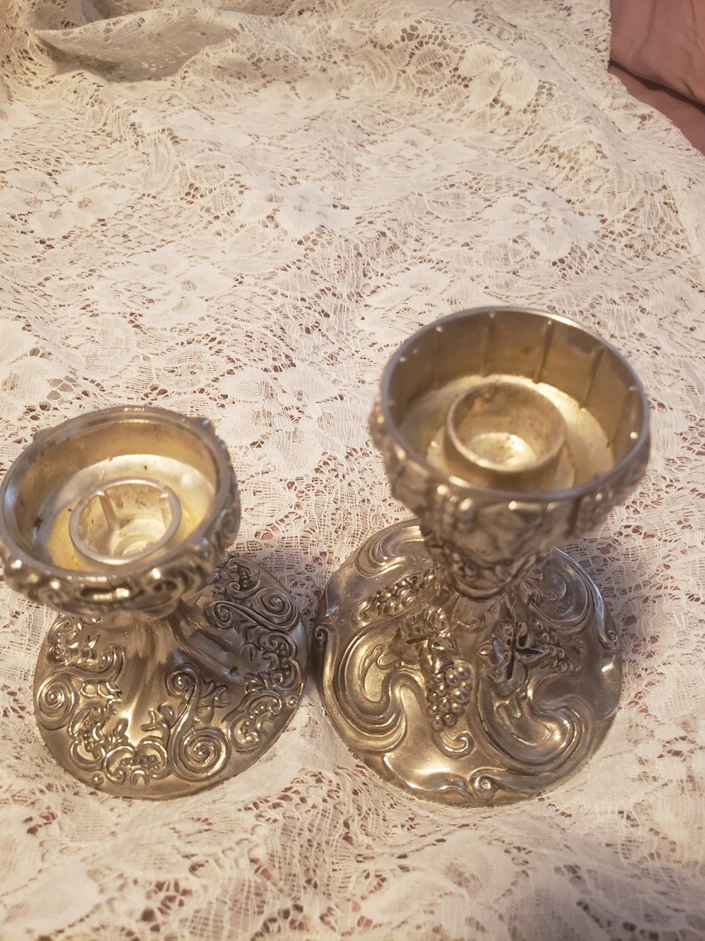 Vintage Godinger, Candlesticks, Siverplated, Intricate Candleholder ...