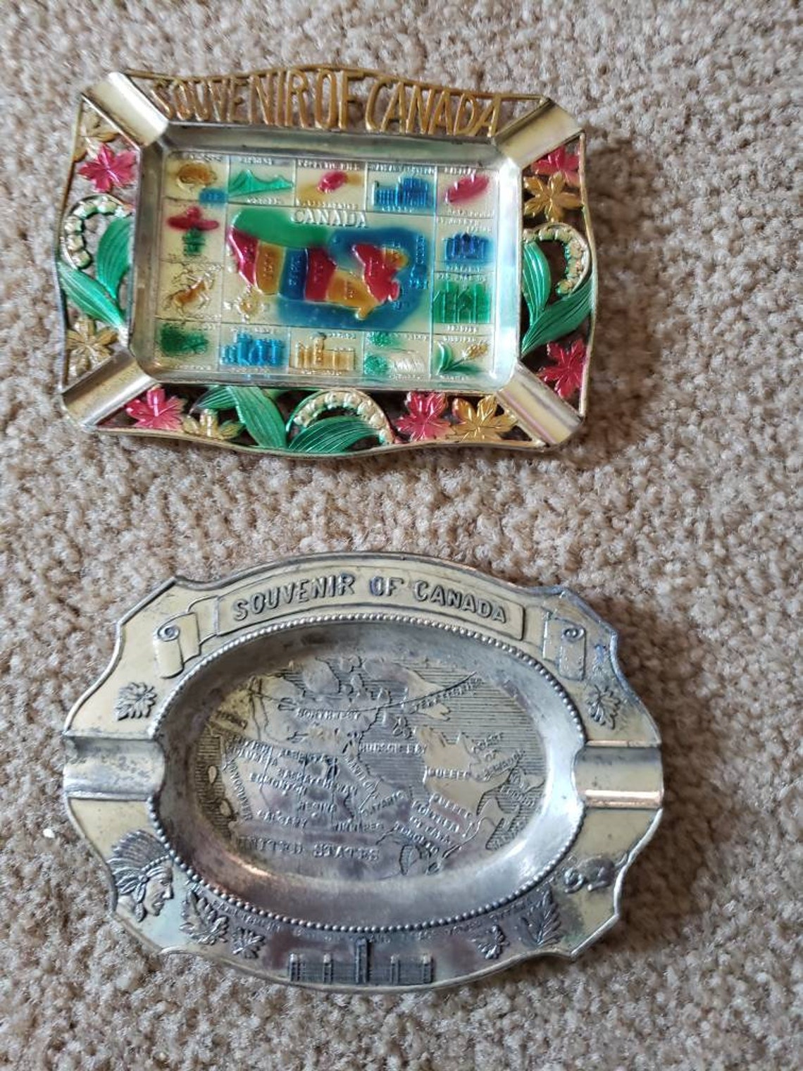 Vintage ashtrays Souvenir ashtrays State ashtrays Metal | Etsy