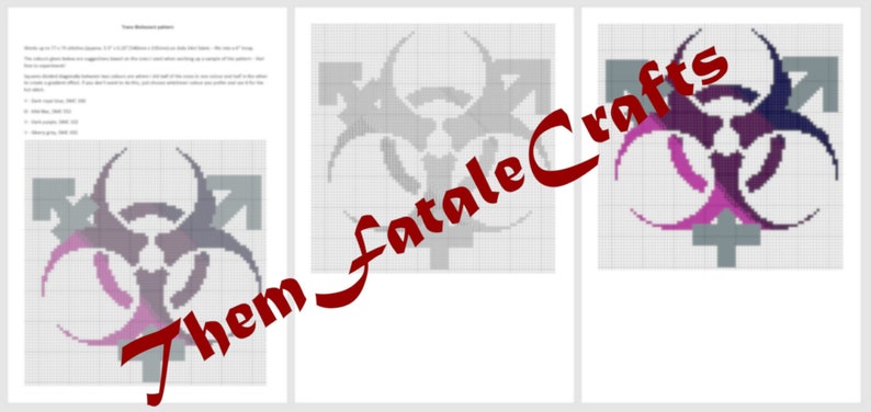 PATTERN ONLY Trans Biohazard Xstitch Pattern - Etsy