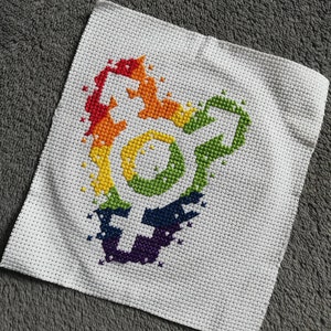 PATTERN ONLY Trans Symbol Rainbow Splatter Xstitch Pattern - Etsy