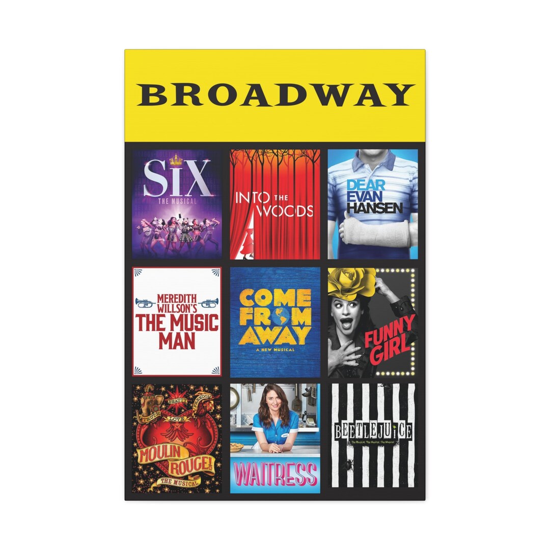 Custom Broadway 24x36 Poster on Canvas | Musical Theater Gift | Drama ...