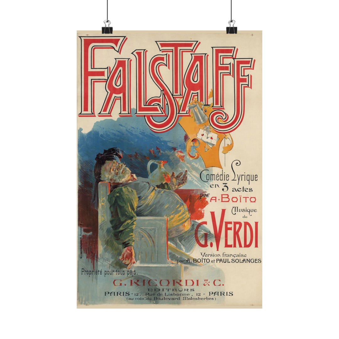 Vintage Falstaff Opera Poster | Giuseppe Verdi, French Production - Etsy