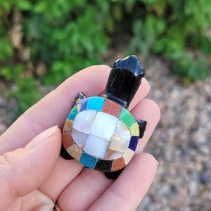 Obsidian Turtles Hand Carved Inlayed With Multiple Stones From Mexico ...
