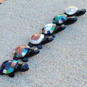 Obsidian Turtles Hand Carved Inlayed With Multiple Stones From Mexico * Paper Weight * Volcanic ...