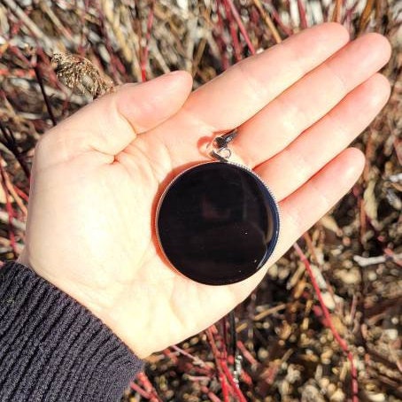 Aztec Calendar Obsidian Mirror Pendant Hand Carved - Etsy