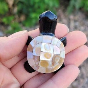Obsidian Turtles Hand Carved Inlayed With Multiple Stones From Mexico ...