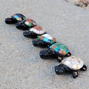 Obsidian Turtles Hand Carved Inlayed With Multiple Stones - Etsy