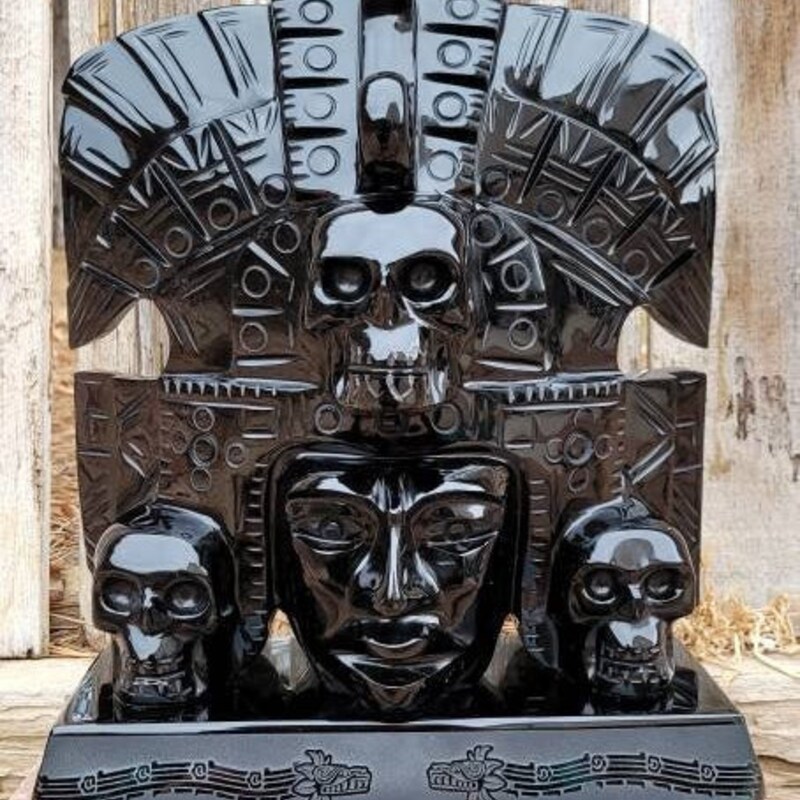 Obsidian Aztec Statue - Etsy