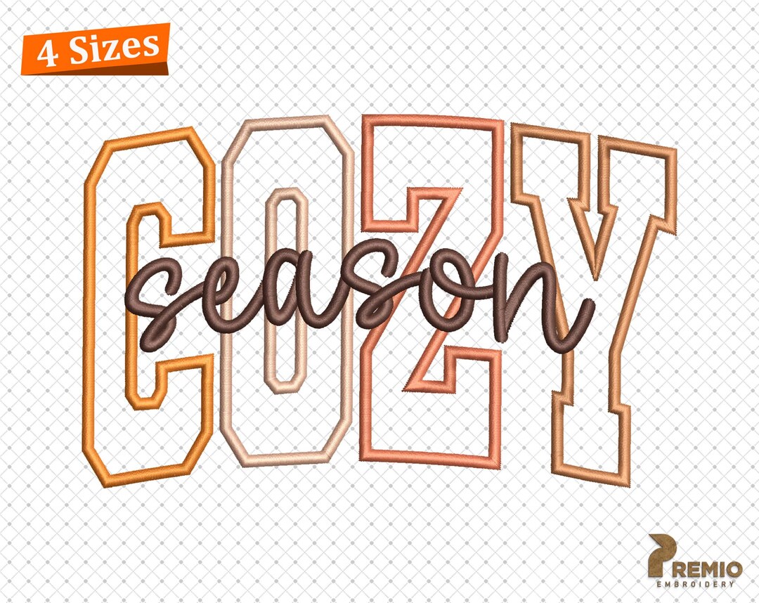 Cozy Season Applique Embroidery Design, Fall Reposition Applique ...
